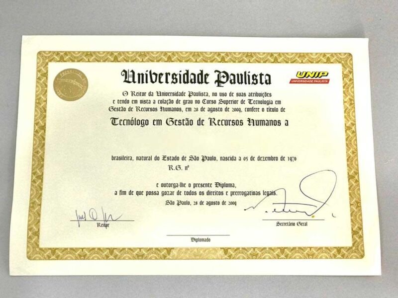 Diploma Unip Frente E Verso - RETOEDU